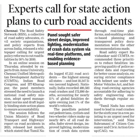 Road safety experts urged to legally bind State Action Plans and a ...